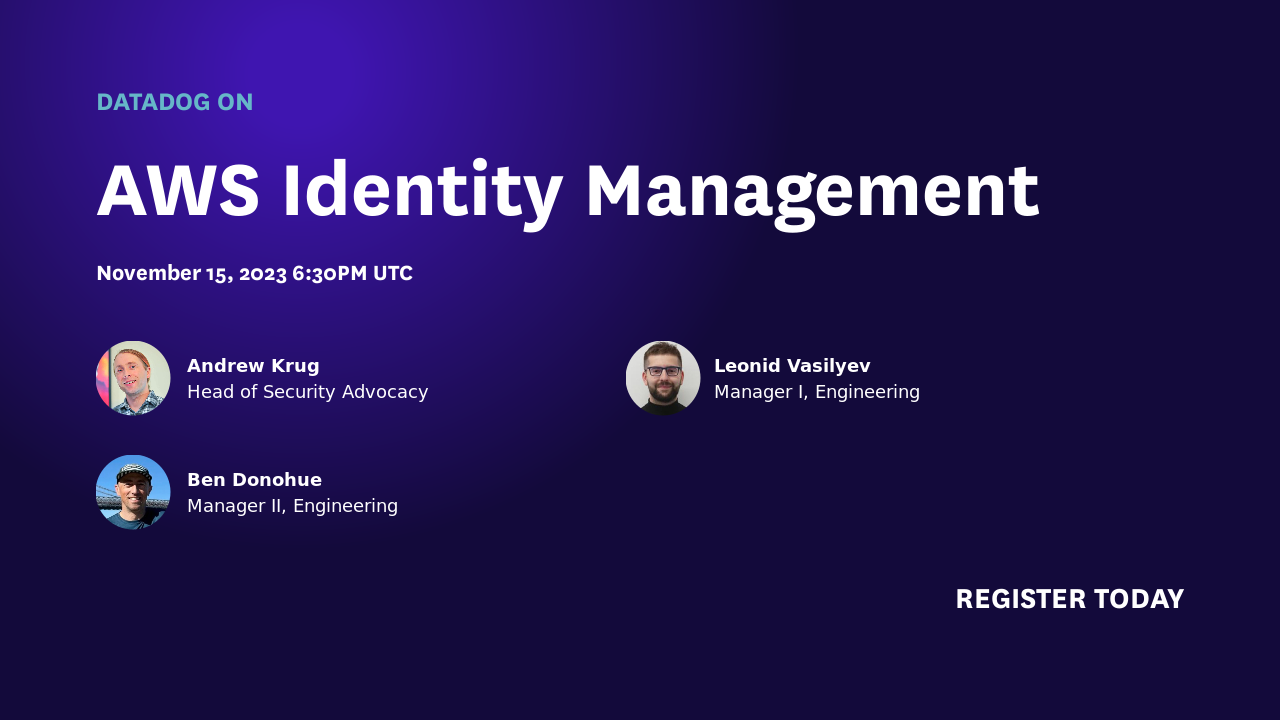 Datadog on AWS Identity Management | Datadog on...